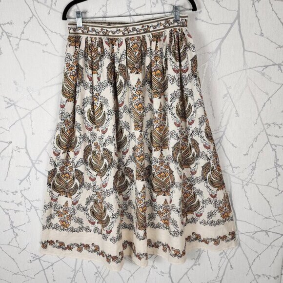 Max Studio | Skirts | Max Studio Paisley Floral Elastic Waist Pleated ...